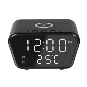 LED Digital Alarm Clock Wireless Charging BT Speaker With FM Radio ...