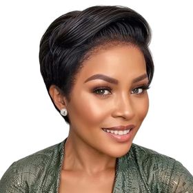 VSP Straight 13x4 Lace Front Wigs Human Hair Pre Plucked Pixie Cut Wig ...