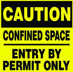 Caution Confined Space Entry By Permit Only 29x29cm Sign - 4 Pack ...