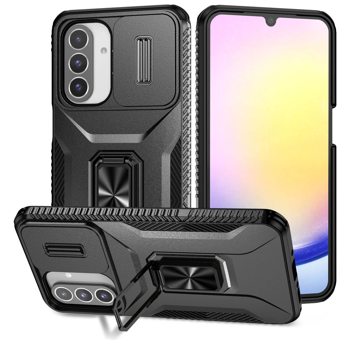 Slide Camera Lens Cover for Galaxy A26 with Ring Kickstand Phone Case ...
