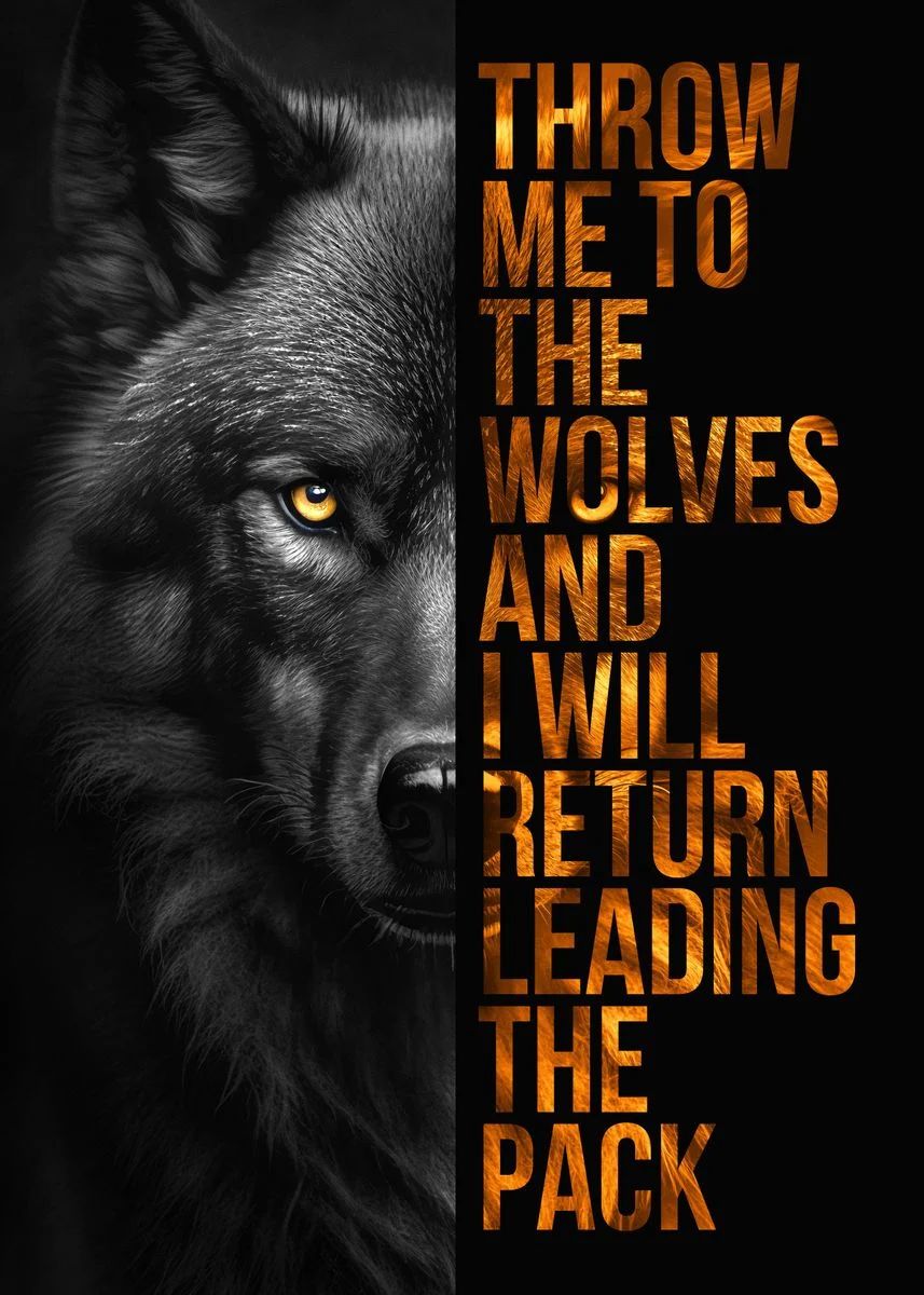 Motivational Canvas Wall Art - Throw Me To The Wolves Artwork | Shop ...