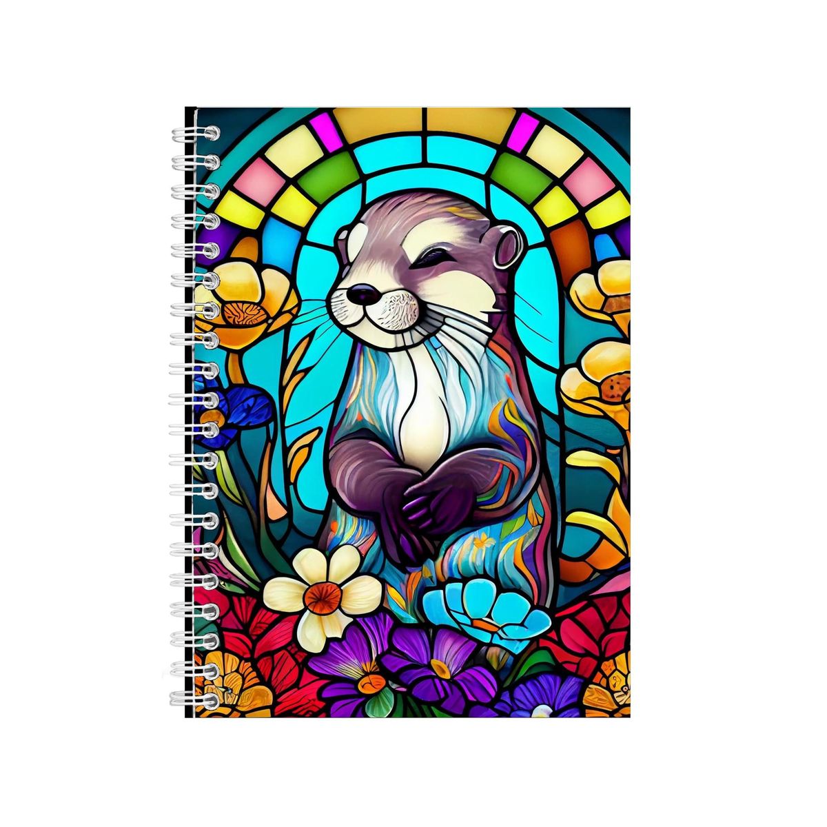 Cute Colorful Otter Stained Glass Notebook Gift Idea Notepad Pad 90 ...