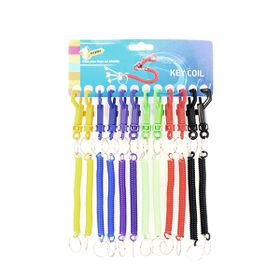 Spiral string key ring with plastic snap-hook, assorted colours | Shop ...