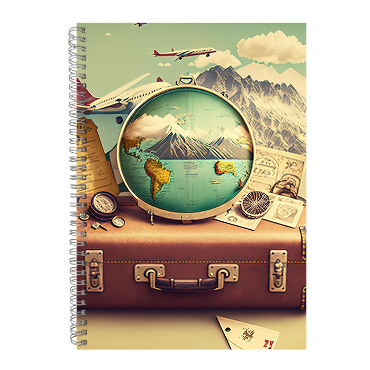 Island A4 Notebook Spiral and Lined Vintage Travel Graphic Notepad Gift ...