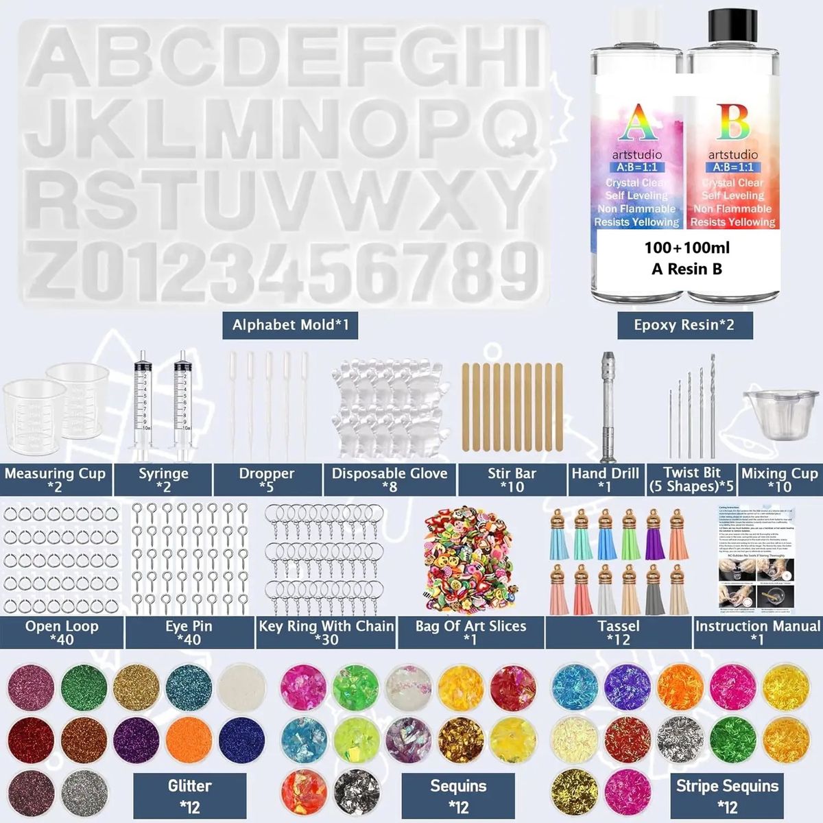 DIY Epoxy Resin Craft kit Alphabet Mold ( 211 pc ) | Shop Today. Get it ...