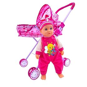 Crying Baby Doll Combo with Hooded Pram/Stroller-35cm | Shop Today. Get ...