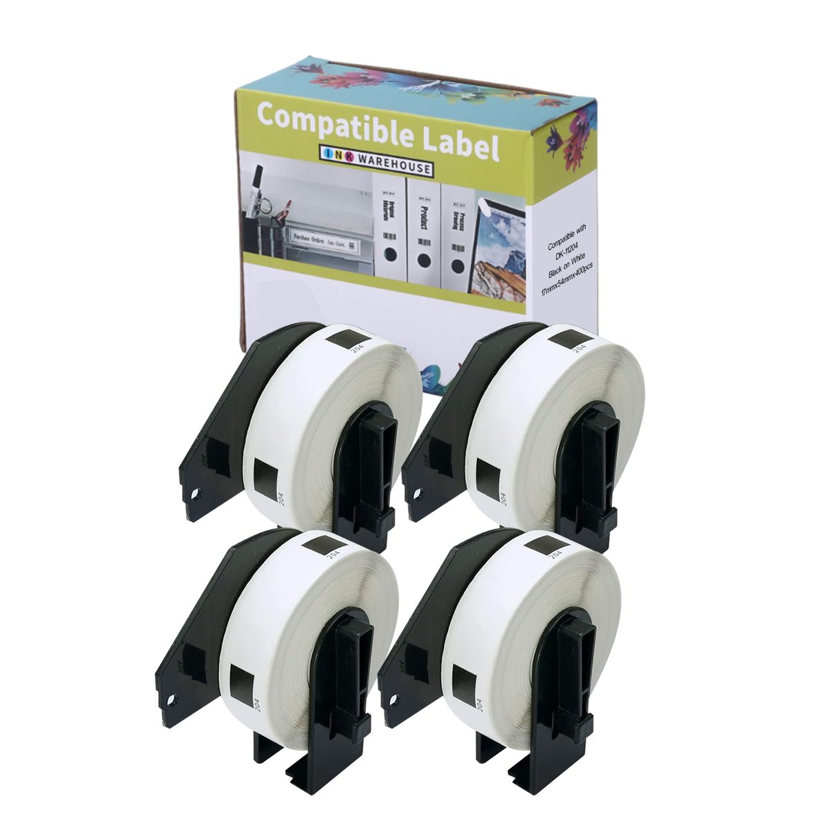 INKWAREHOUSE DK-11204 Multi-Purpose Thermal Labels (17mm x 54mm) X 4 ...