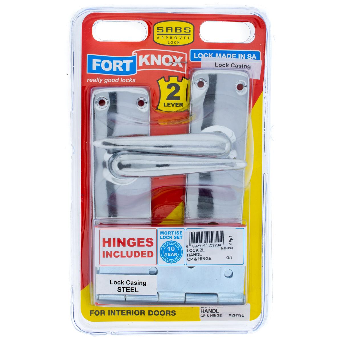 FORT KNOX 2-Lever Lockset Steel Lock Chrome Plated Handles Q:1 M2H19U ...