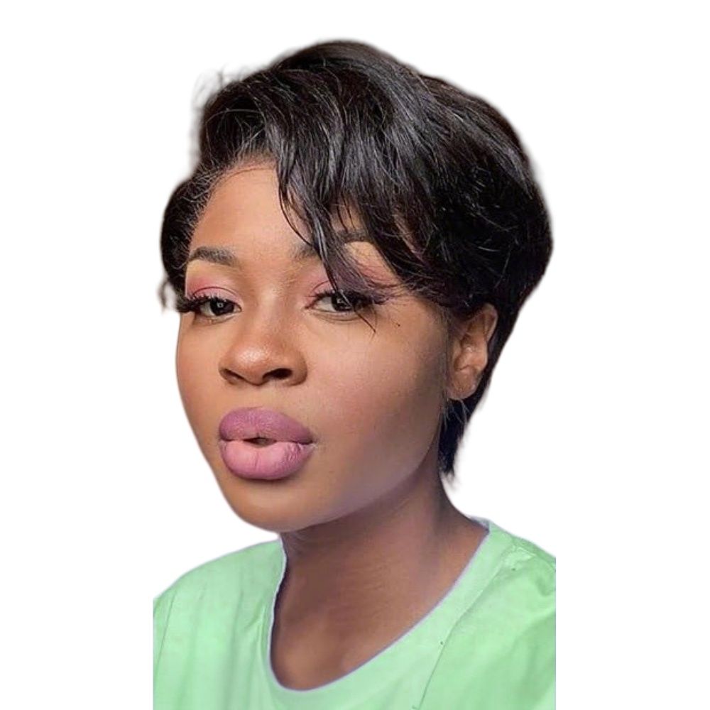 New Fashion Side Parting 13x1 Lace Straight Short Pixie Wig ...