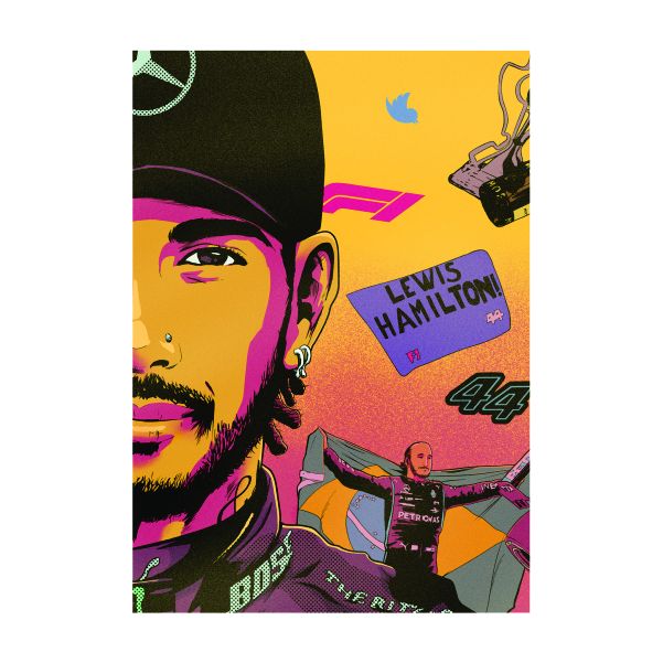 Lewis Hamilton Cartoon portrait - A1 poster | Shop Today. Get it ...