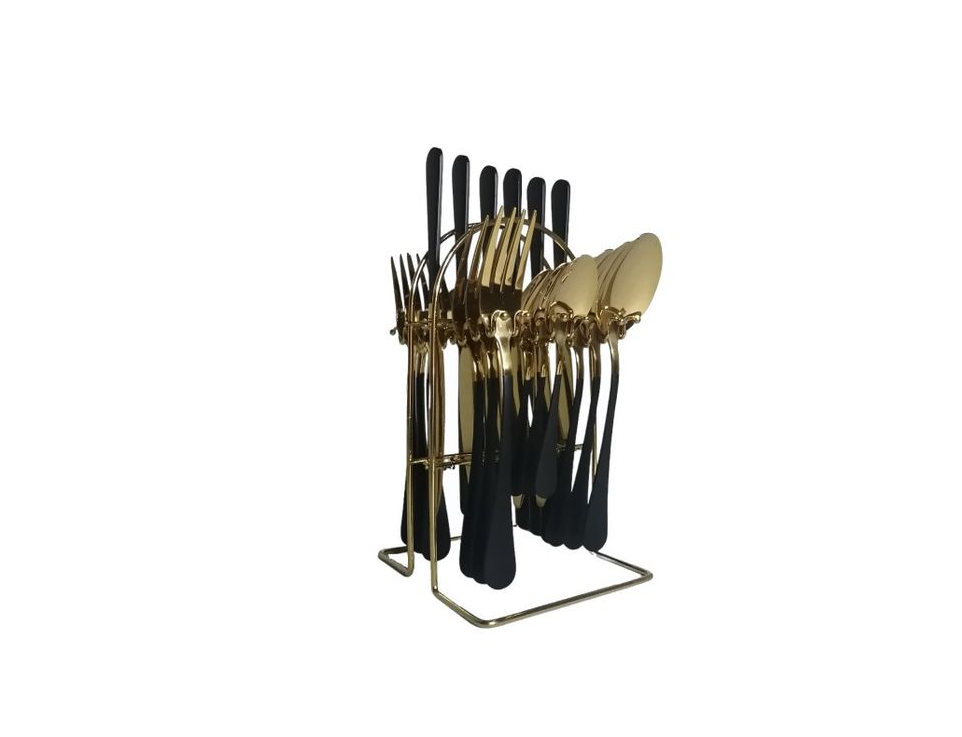 24 Piece Stainless Steel Flatware Cutlery Set With Stand | Shop Today ...