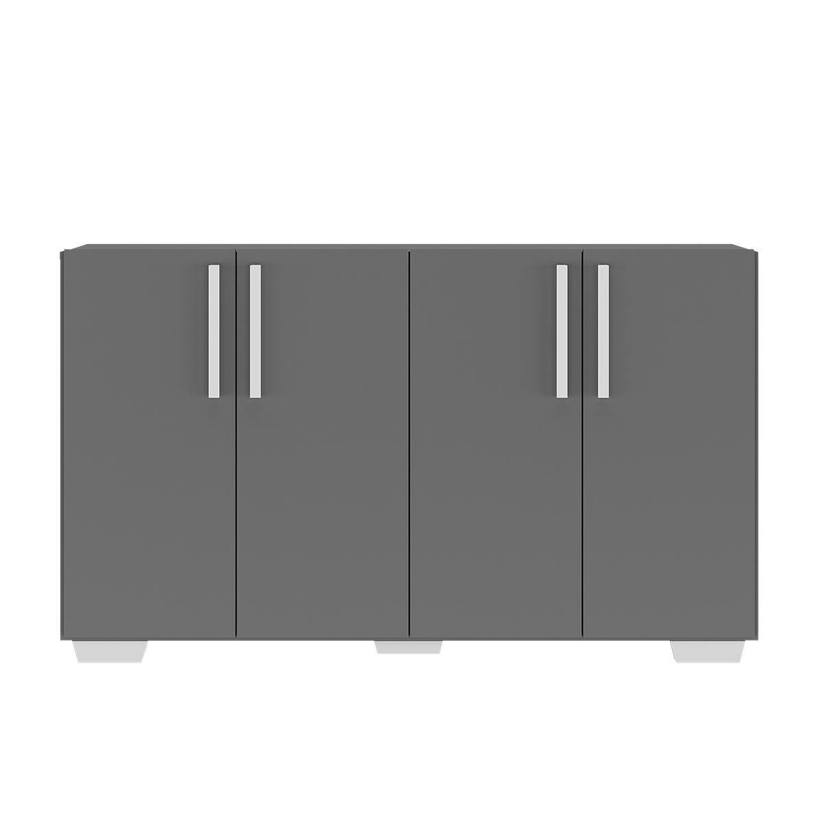 Buffet 4 Doors Graphite + Square Feet and Handles Kits White | Shop ...