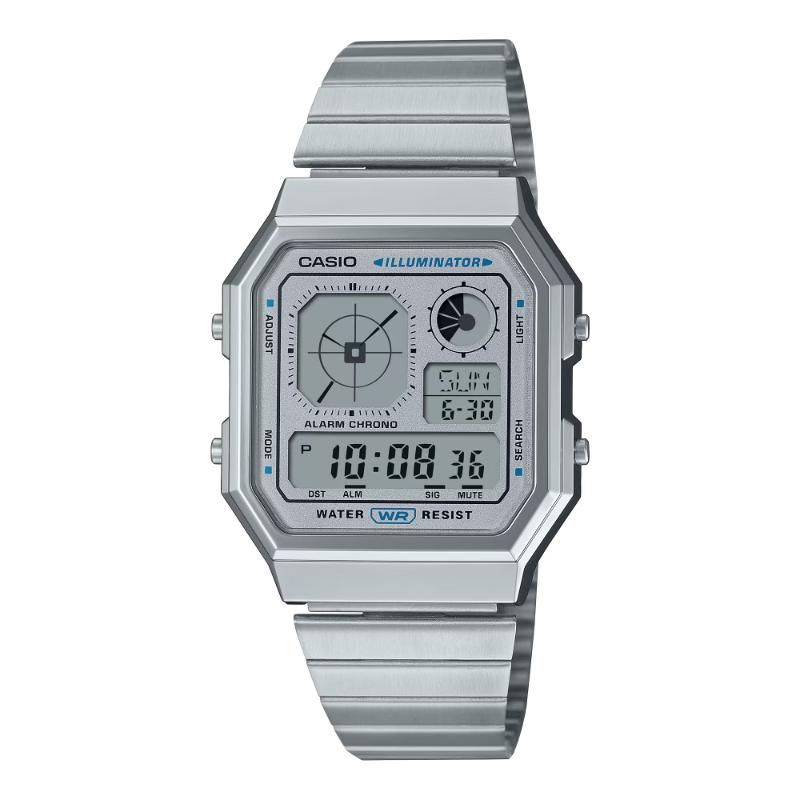 Casio Mens Silver Digital Metal Strap Watch-A-130WE-7ADF | Shop Today ...