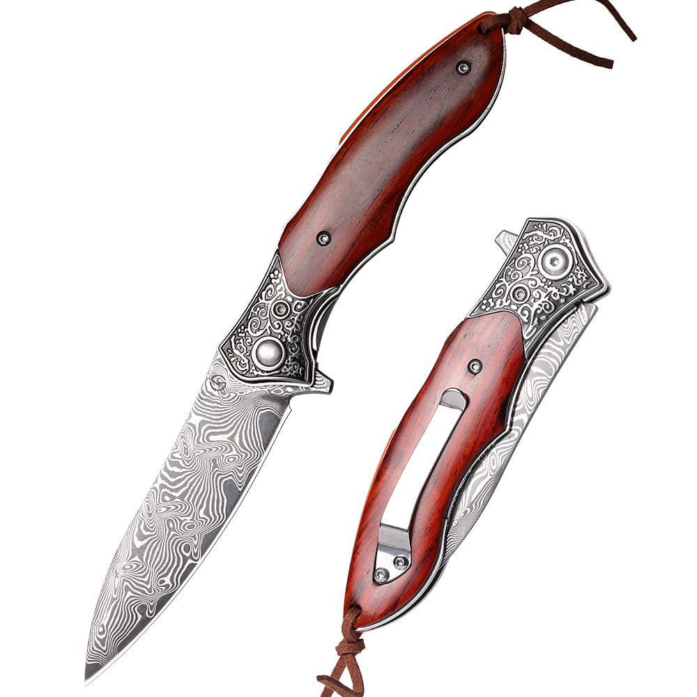 Koch Knives Handmade Stainless Steel Damascus Folding Knife KKDK003 ...