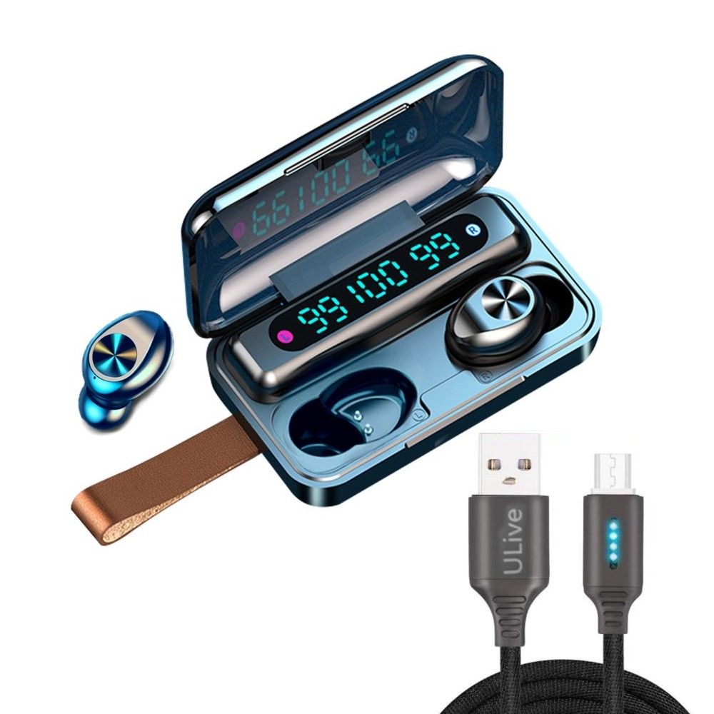 Earphones F9 (version 10) with Leather Strap PLUS ULive 1m usb cable ...