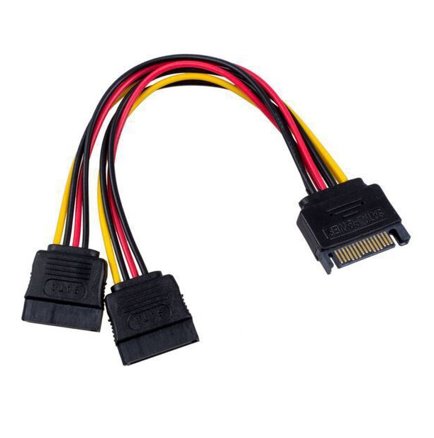 SATA Power Splitter Y Cable Adapter to 1 Male to 2 Female | Shop Today ...