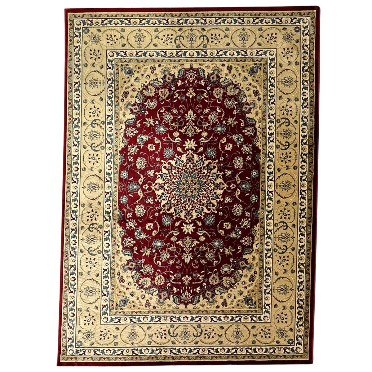 230 cm x 160 cm - Exquisite Red Persian Kerman Design Floral Area Rug ...