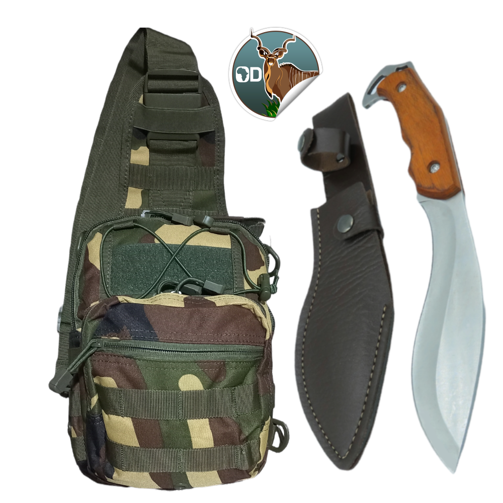 Kukri 95 Hunting Knife AND Outdoor Tactical Shoulder Sling Bag ...