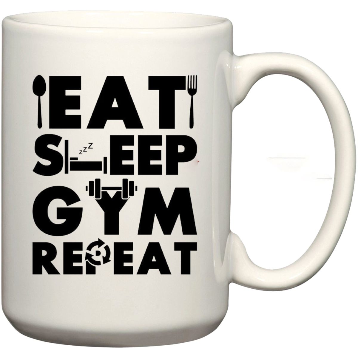 Eat Sleep Gym Repeat Birthday Christmas Gym Lover Colleague Gift Mug ...