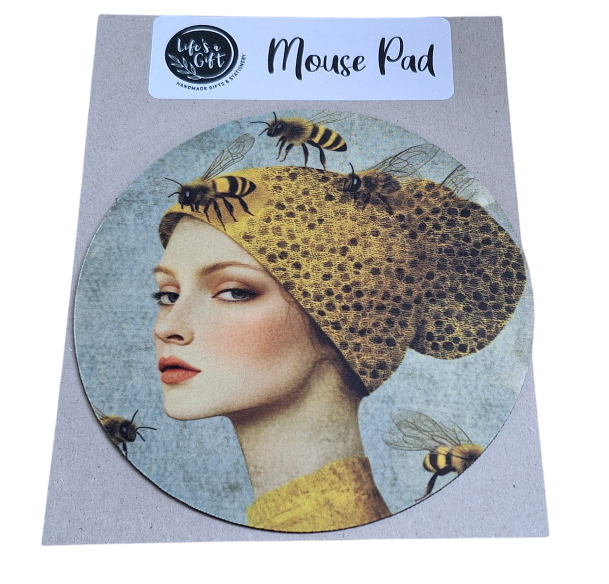 20cm Round Mouse Pad- Bee Lady with Yellow | Shop Today. Get it ...