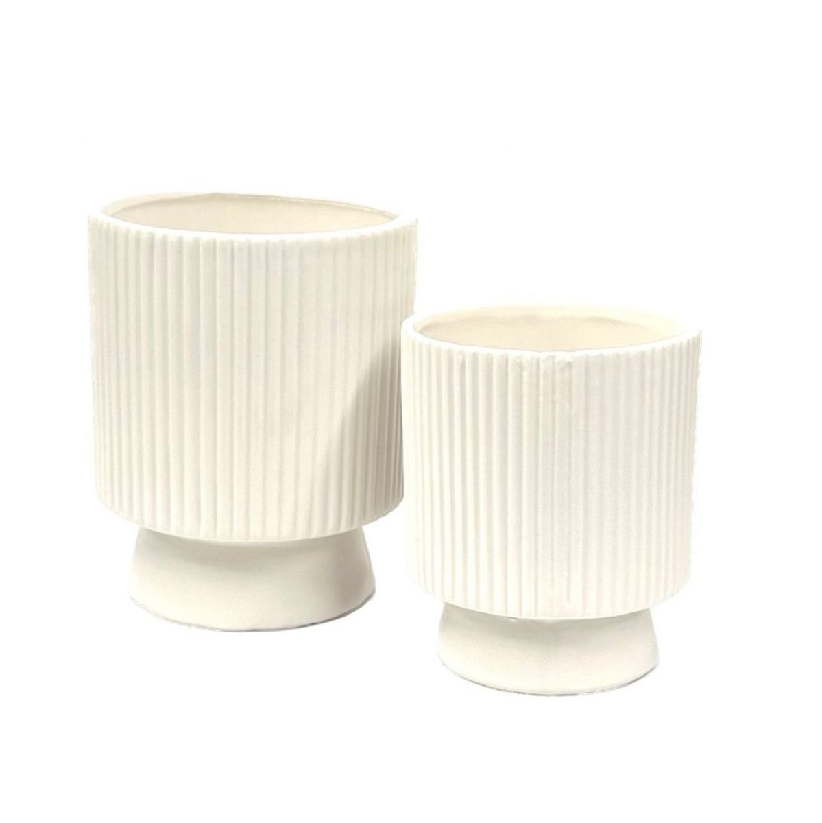 Elegant Cylinder Ribbed Pot On Foot | Shop Today. Get it Tomorrow ...