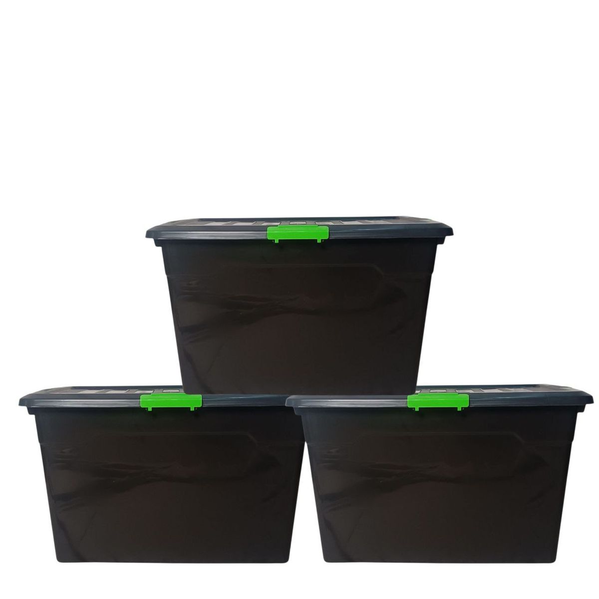 85L Black Plastic Storage Containers - Set of 3 | Shop Today. Get it ...