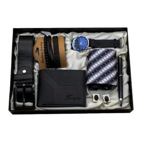 Men's Gift Set Leather Belt Wallet Watch Necktie Cuff-Link | Shop Today ...