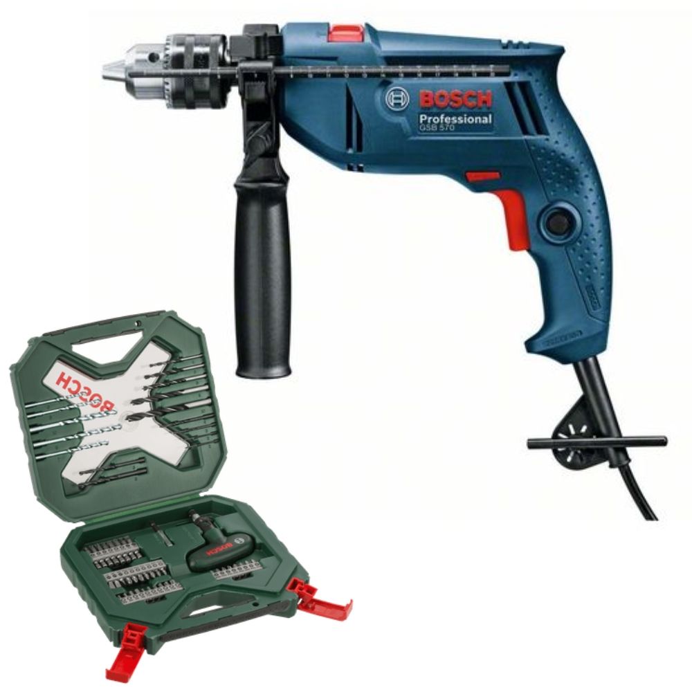 Bosch - Impact Drill (GSB 570) With 54 Piece X-Line Drill/Driver Set ...