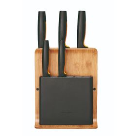 Fiskars Functional Form 5 Knife Bamboo Block Set | Shop Today. Get it ...