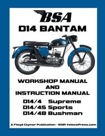 BSA D14 Bantam Workshop Manual & Instruction Manual | Buy Online in ...
