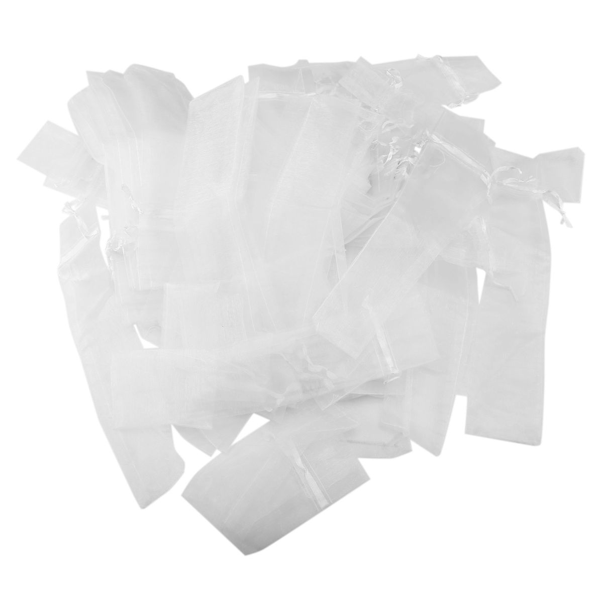 100 Pack Folding Hand Fan Pouch Drawstring Organza Bags Gift Bags ...