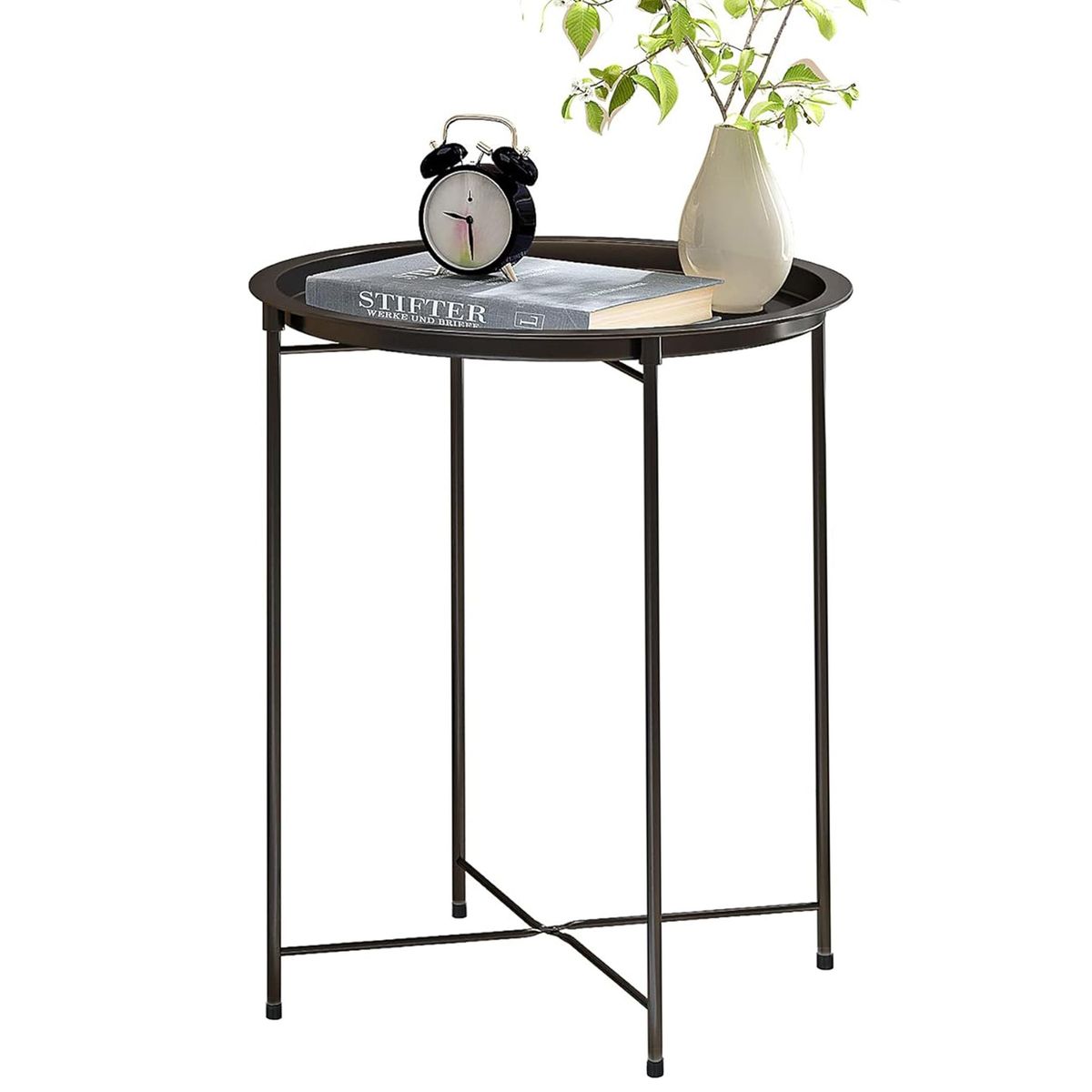 Round Portable End Table Side Table Steel Patio Table | Shop Today. Get ...
