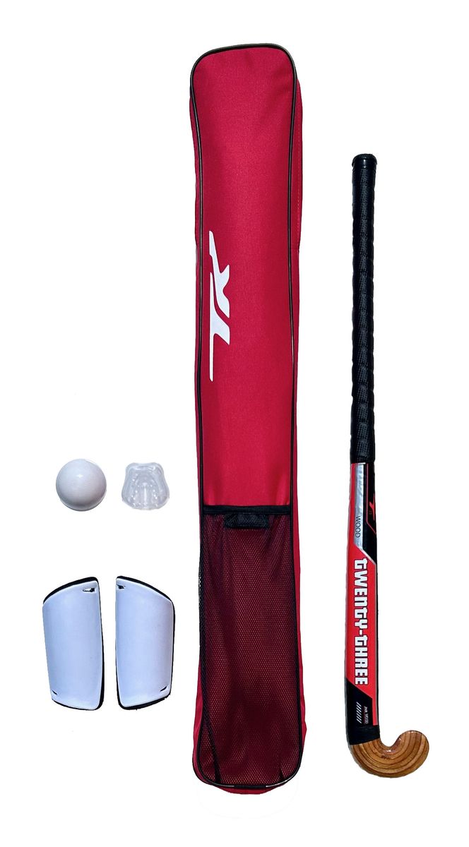 TK Hockey Player Wooden Set - 5 Piece - Starter Kit - Red Bag - Red ...