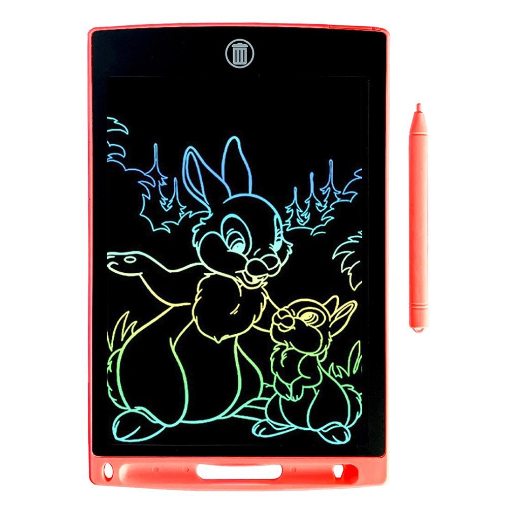 LCD Kids Writing Tablet 8.5" Colour Doodle Board Kids Drawing Pad - Red ...