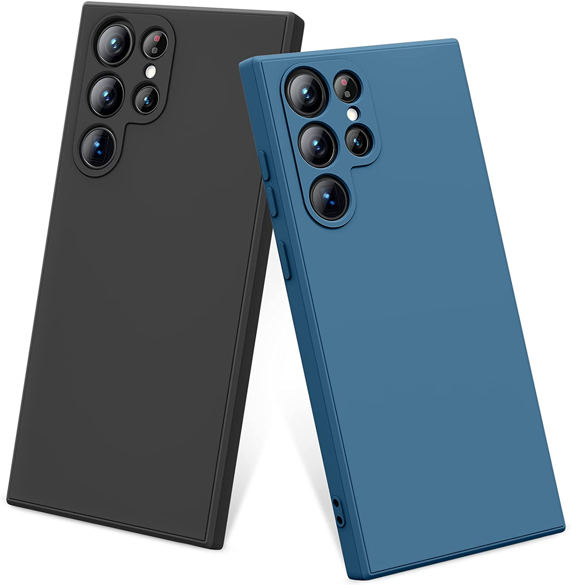 Nesty Black & Blue Silicone Cover Compatible with Samsung Galaxy S22 ...