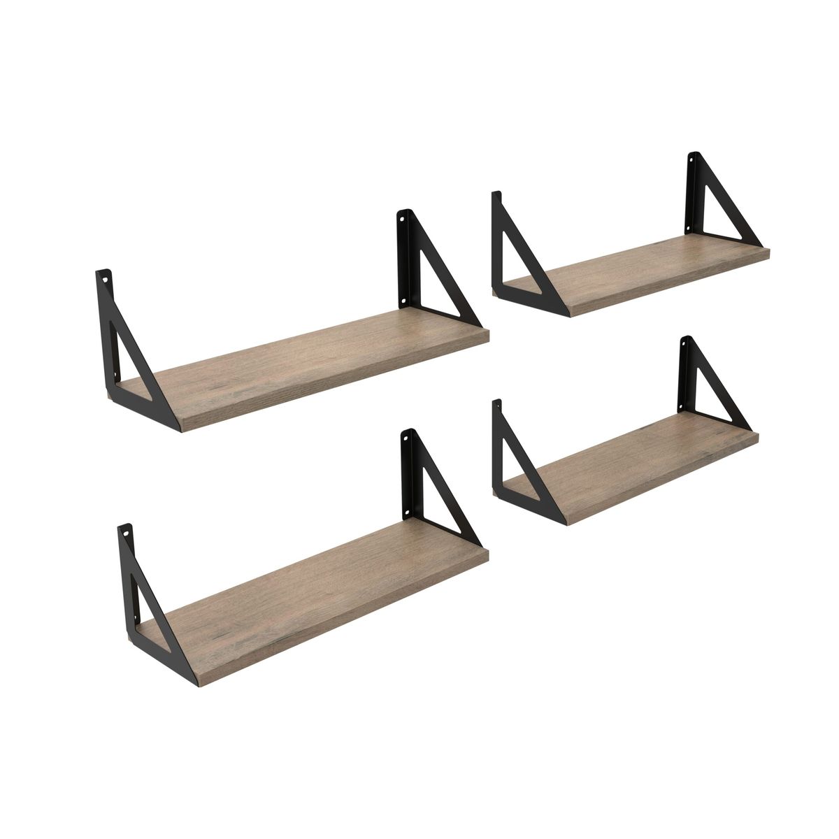 010Products Wall Mount 4 Shelf Set for Home/Office - Woodgrain | Shop ...