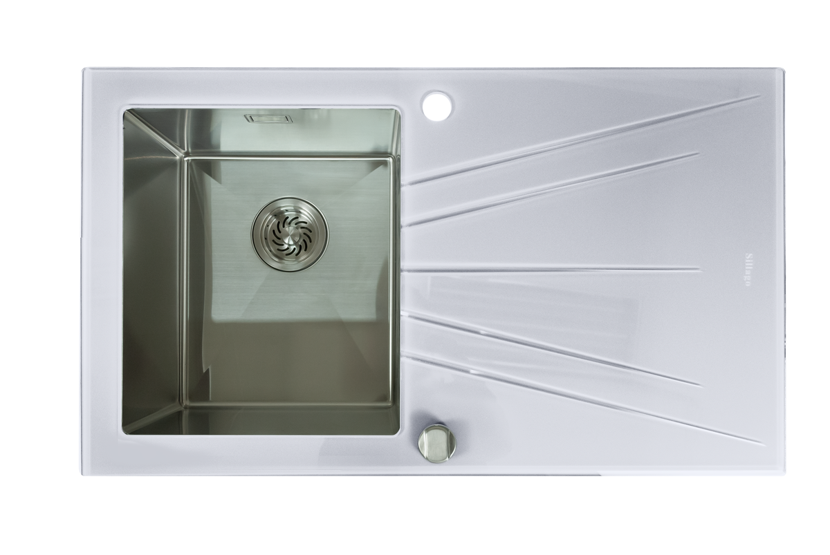 Alva Large Bowl Glass Kitchen Sink Grey - Silver | Shop Today. Get it ...