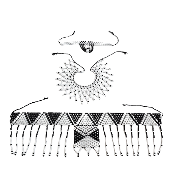 Ladies African Traditional Beaded Jewellery - Black and White | Shop ...