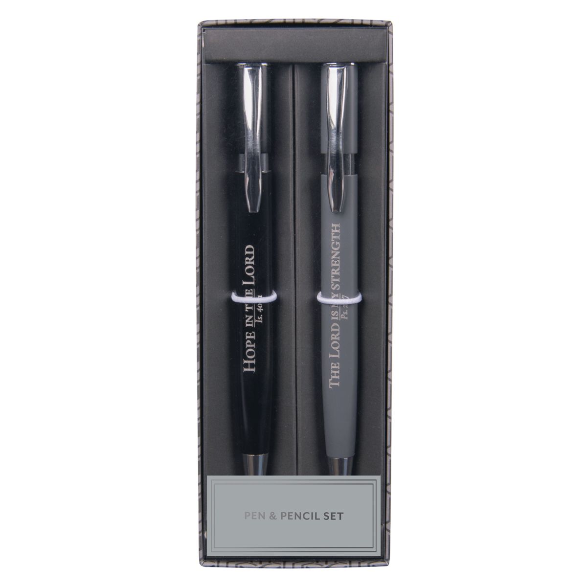 Pen and Pencil Set - Hope in the Lord & The Lord Is My Strength, Black ...