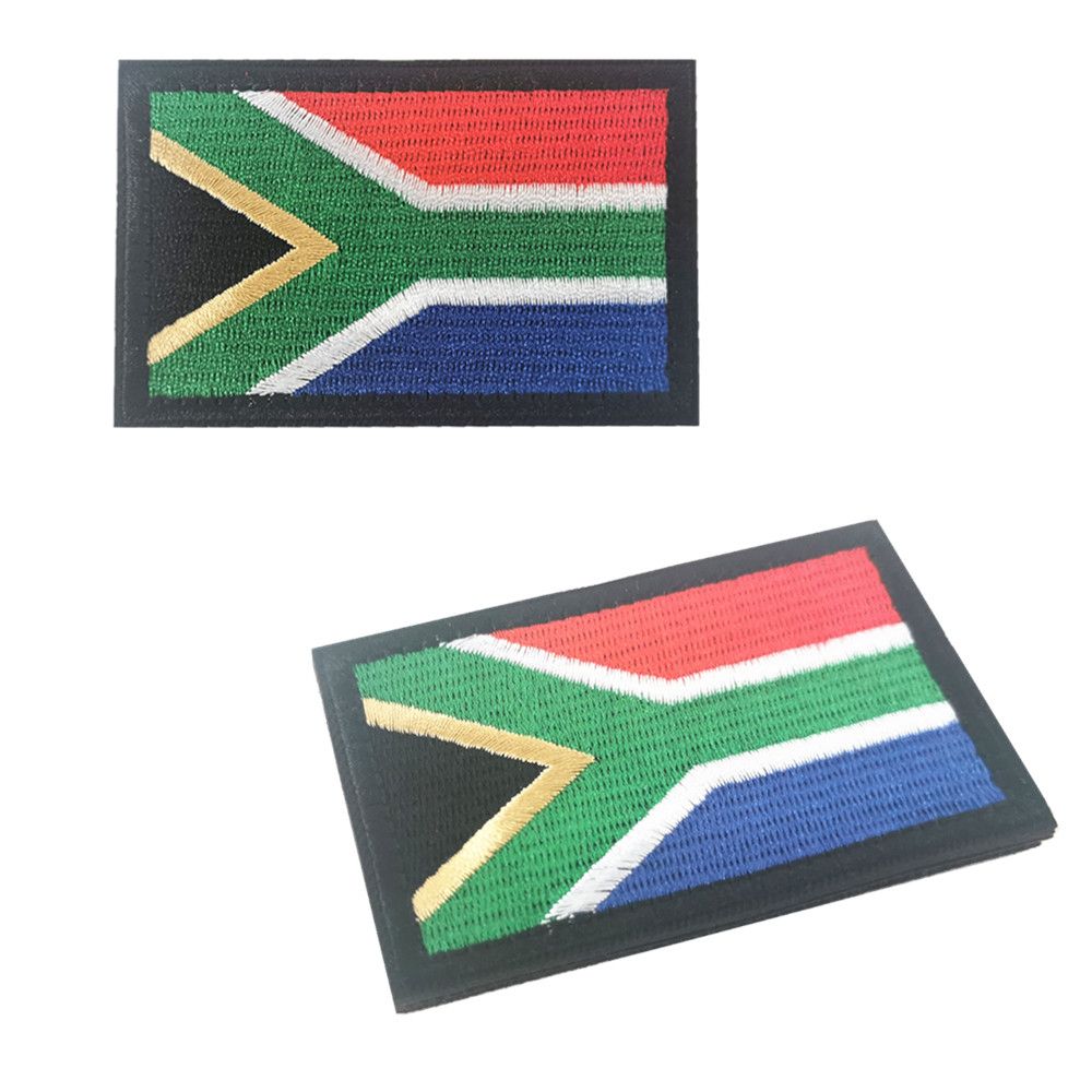South Africa Flag Velcro Patch -Pack Of 2 - Embroidered - 8 x 5cm ...