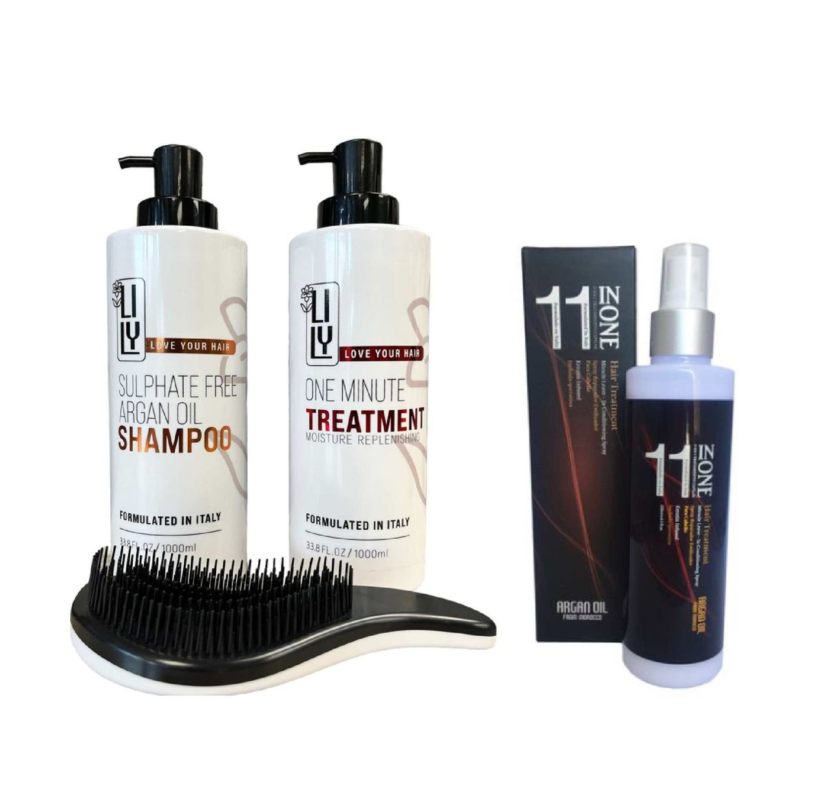 Lily Argan Shampoo, One Minute Treatment, 11 in One and Detangling ...