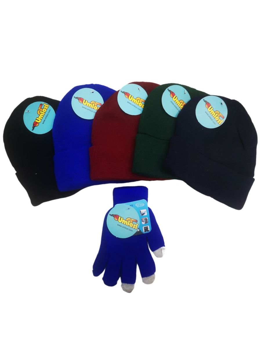 Umlozi - Unisex Beanies with Touch Screen Glove - Set of 5 (Assorted ...
