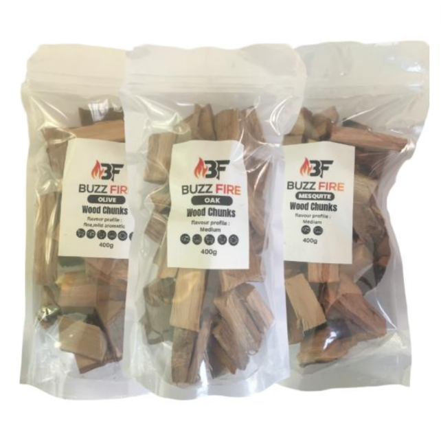 Smoking Wood Chunks TRIO - 1.2KG - Oak, Olive, Mesquite - 3 Pack | Shop ...