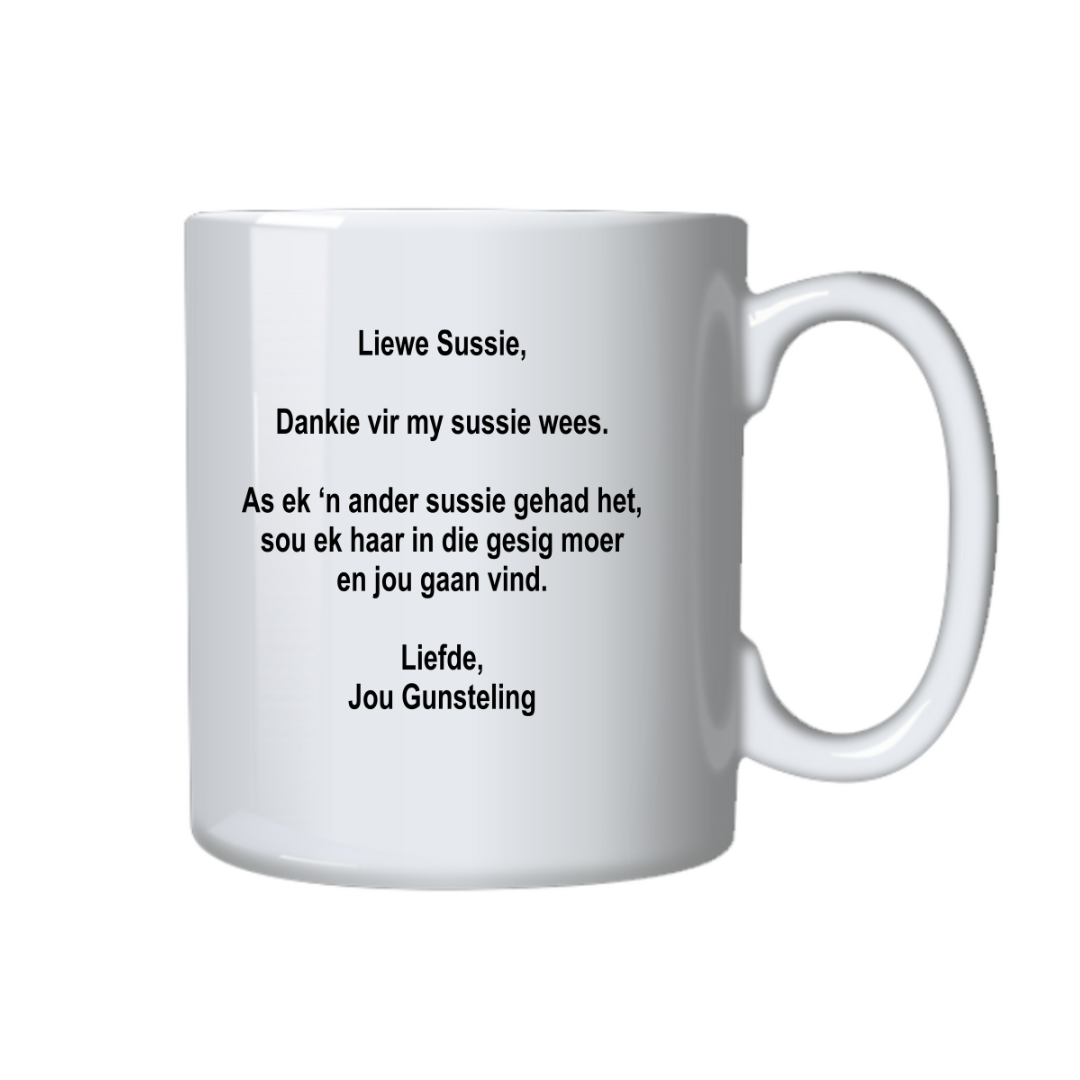 Sister Mug in Afrikaans Dankie Vir Sussie Wees Gift for Birthday ...