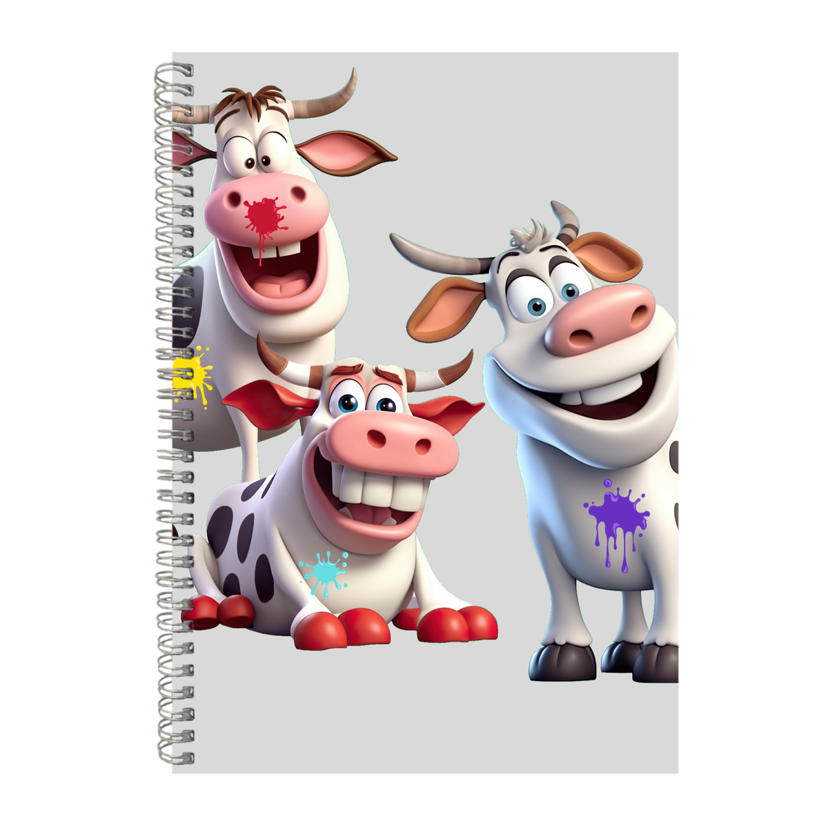 Cow Shot 1 A4 Notebook Pad with Lines Cow Funny Graphic Design Present ...