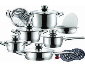 IH- Quality 16 Piece German Designed Stainless Steel Cookware Set ...