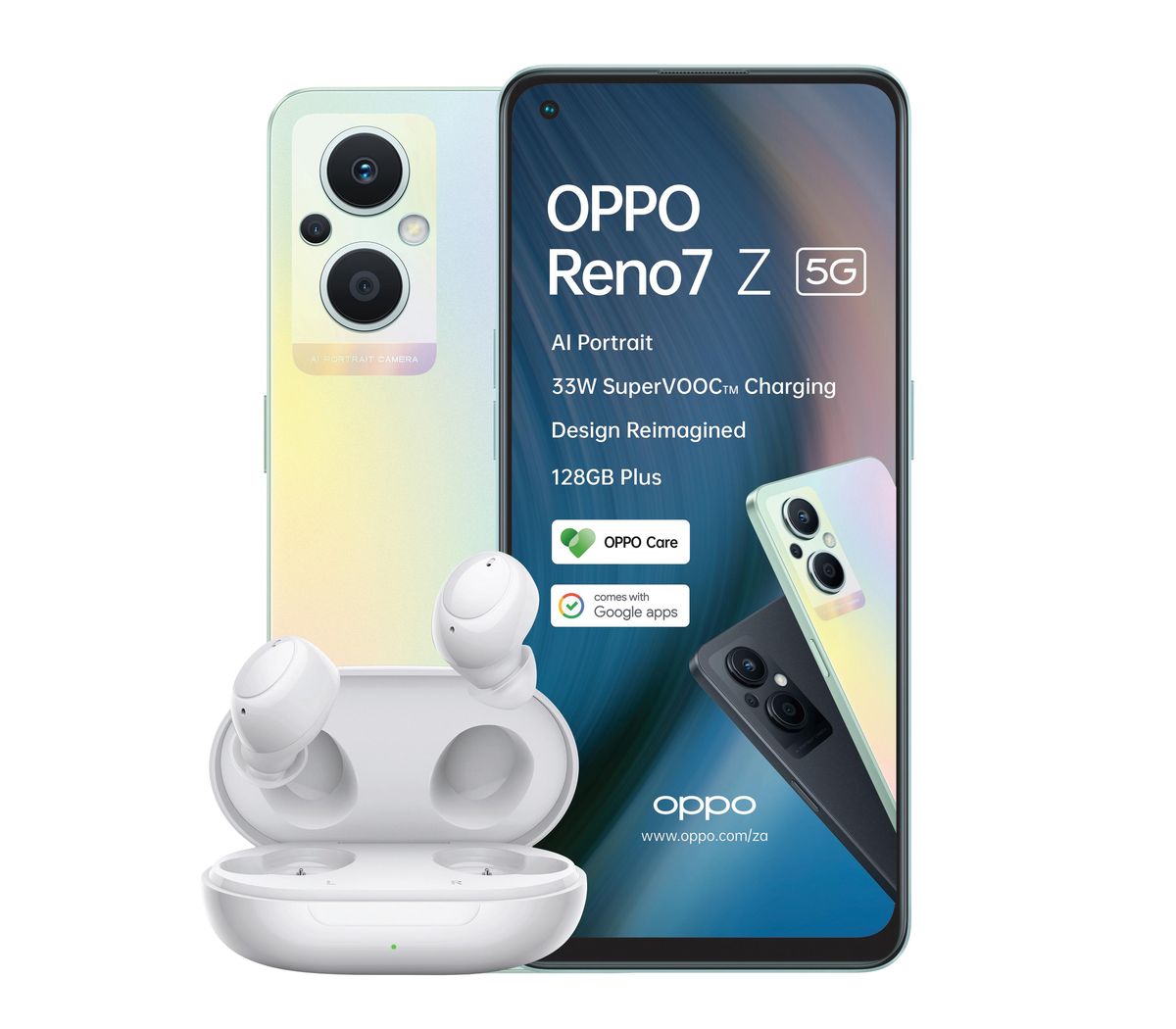 OPPO Reno7z 5G 128GB Dual Sim - Rainbow Spectrum + Enco Wireless ...