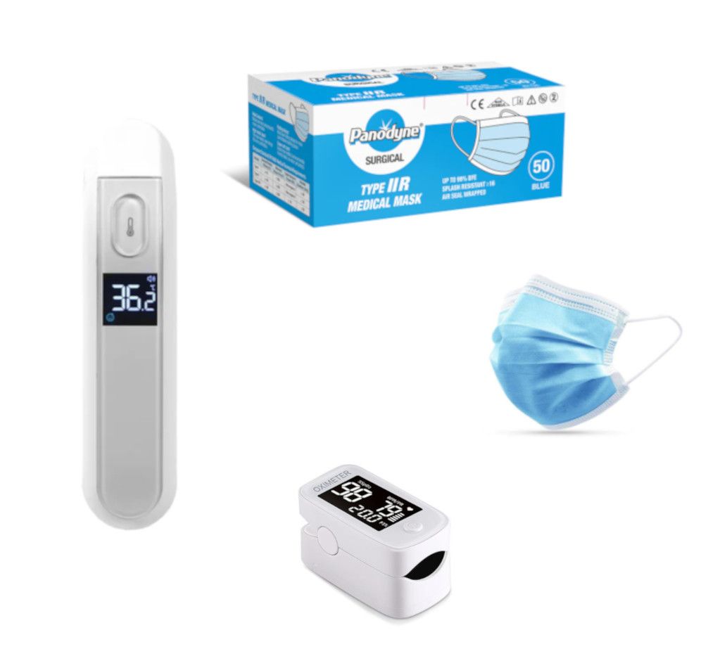 Digital Thermometer - Finger Pulse Oximeter - 50x Type IIR Medical Mask ...