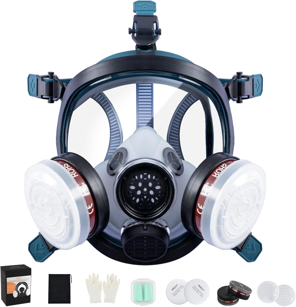 Full face organic vapor respirator - gas mask with anti-fog lens | Shop ...
