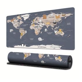 Mouse Pad,World Map Desk Mat,Oversized Dirt-Resistant Cushion ...